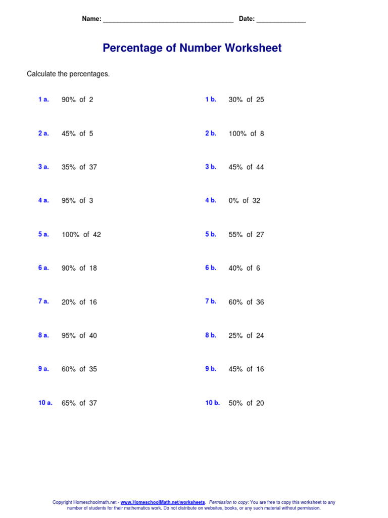 Percentage_Worksheet-2 | PDF