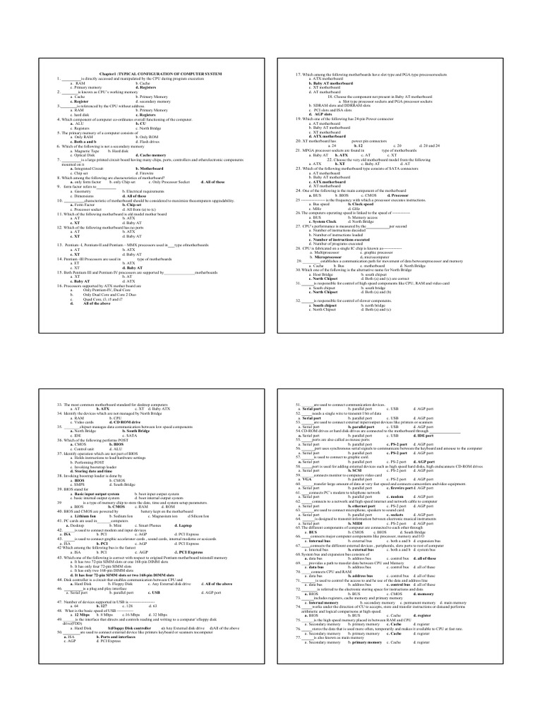 Computer System Configuration Quiz | PDF | Computer Data Storage ...