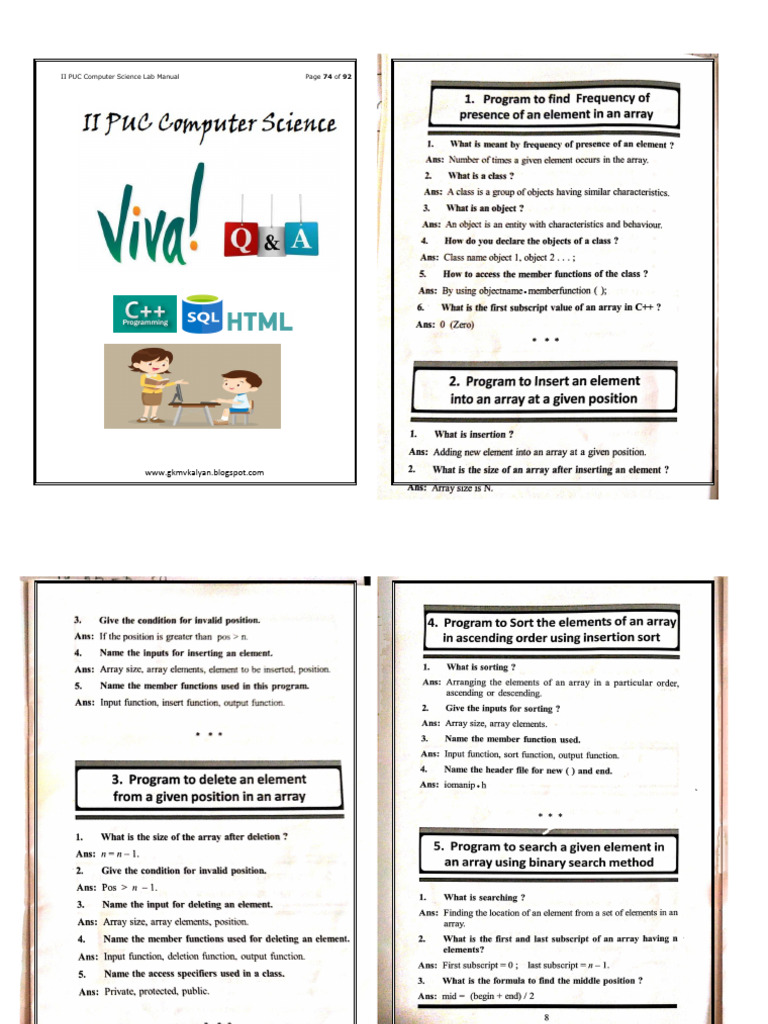 Viva Questions II Cs Lab | PDF | Programming | Constructor (Object Oriented Programming)