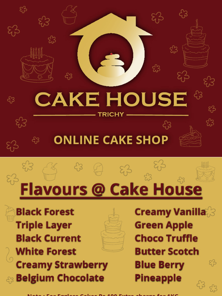 Cake House Menu | PDF | Cakes | Foods