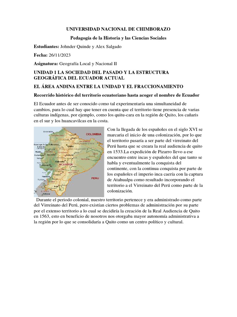 Historia Geográfica de Ecuador | PDF