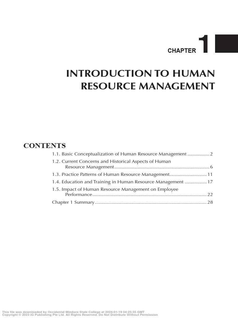 The Role of Human Resource Management in Organizational Success | PDF