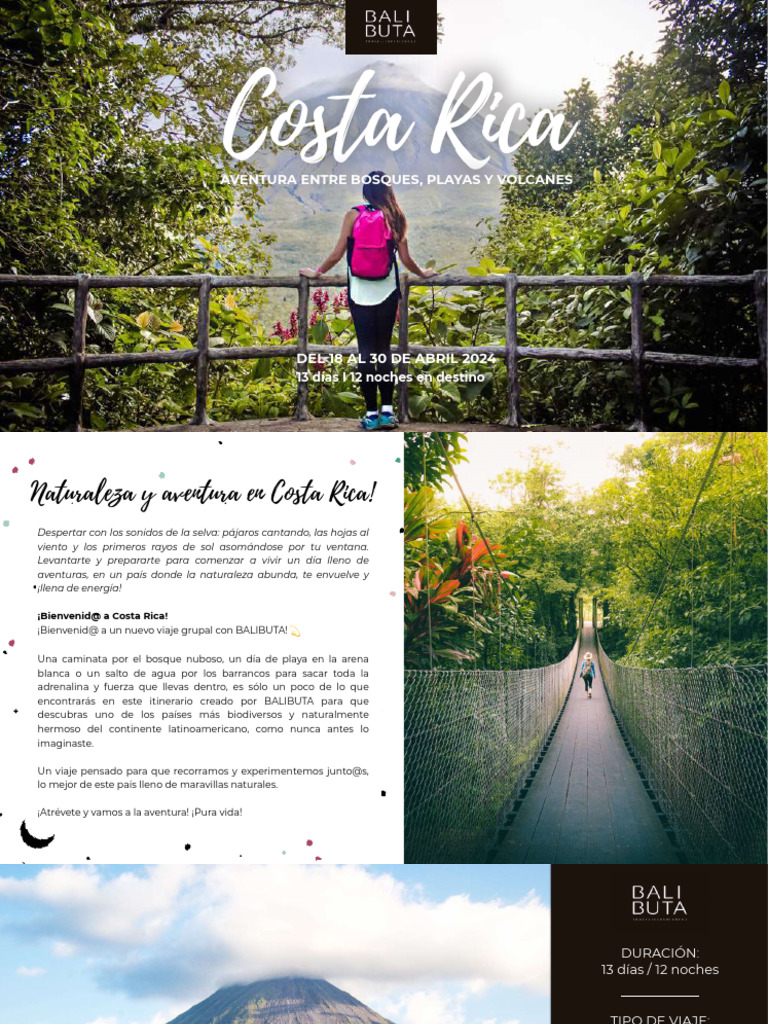 Aventura en Costa Rica: 13 días de naturaleza | PDF | Hotel | Costa Rica