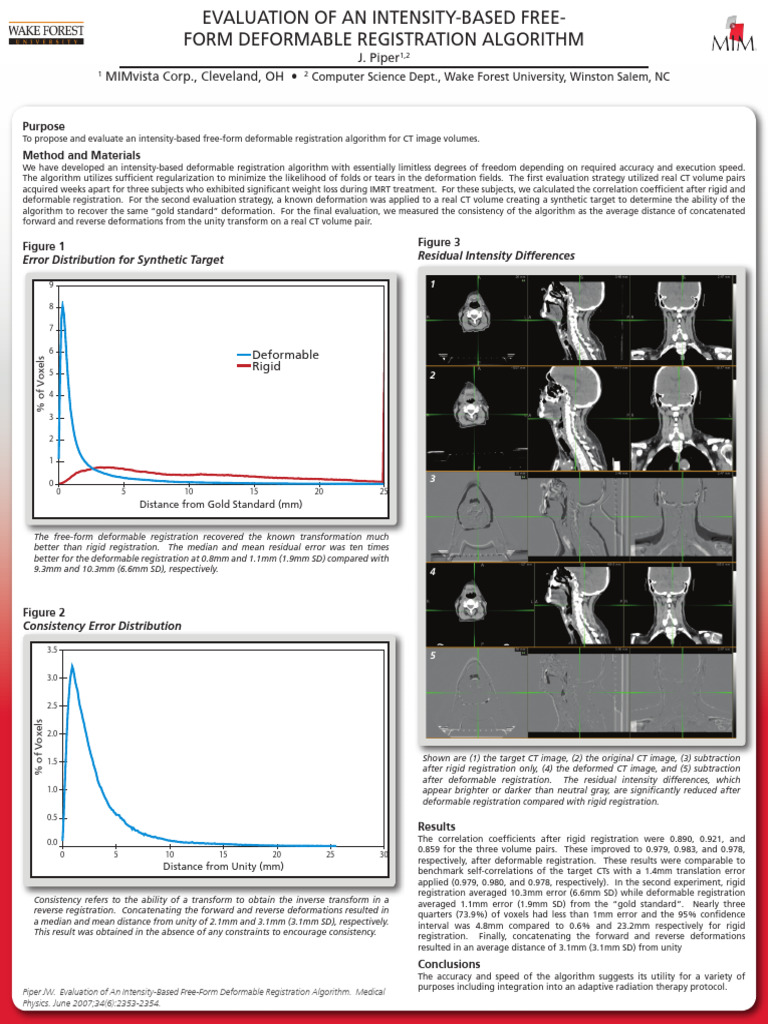 AAPM 07 Evaluation of An Intensity Based Free Form Deformable Handout | PDF | Algorithms ...