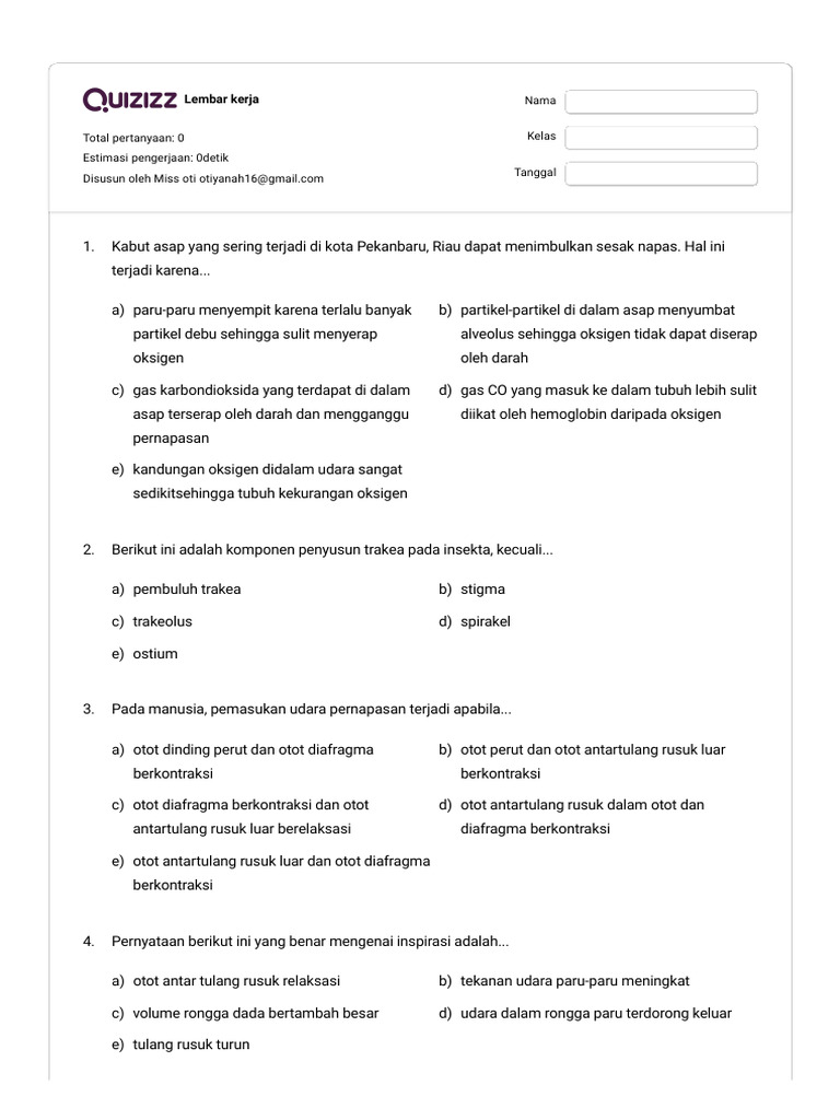 Komponen Trakea Insekta dan Fungsinya | PDF