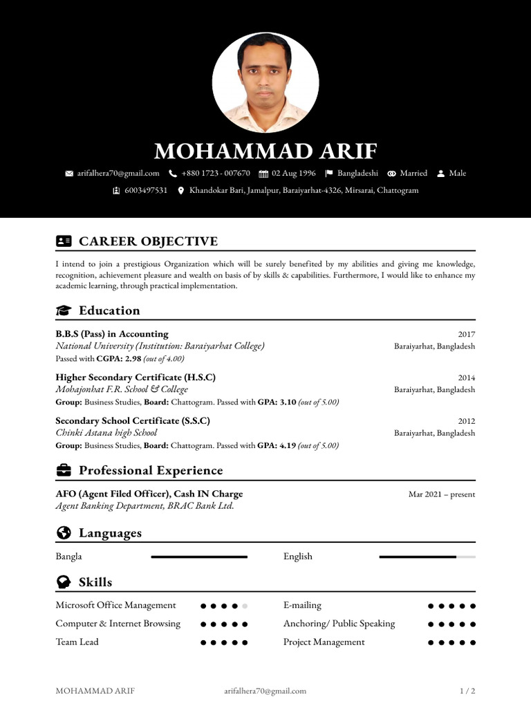 Mohammad Arif Flowcv Resume 20240121 | PDF