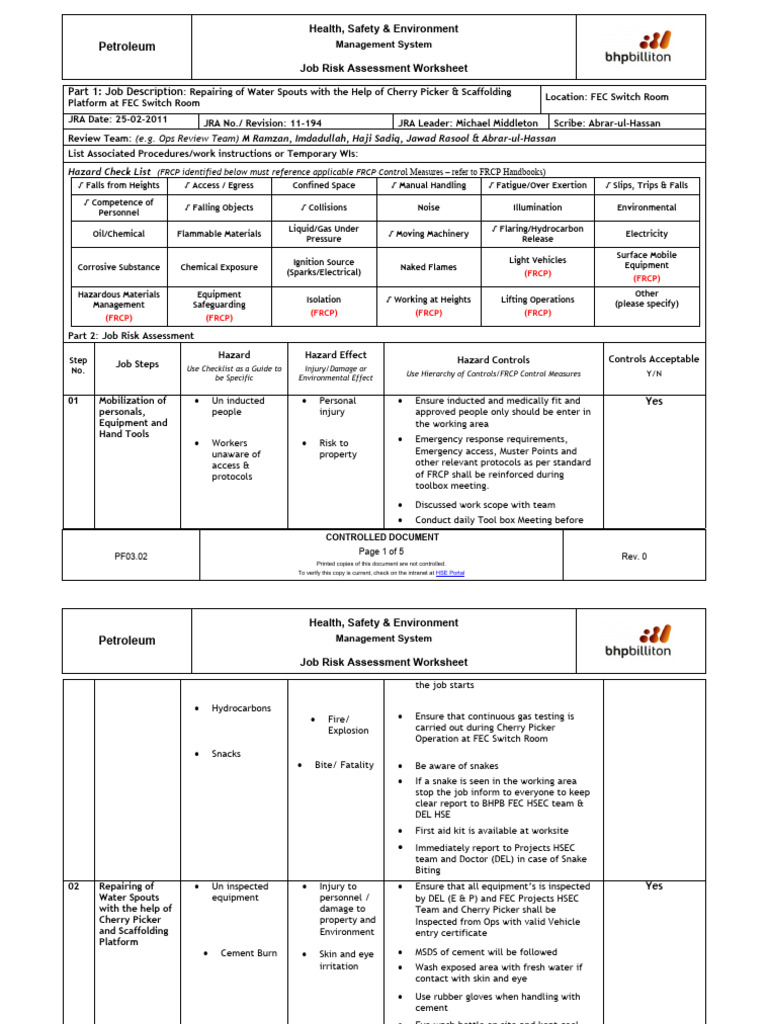 JRA No 11-194 Repairing of Water Spouts With The Help of Cherry Picker ...