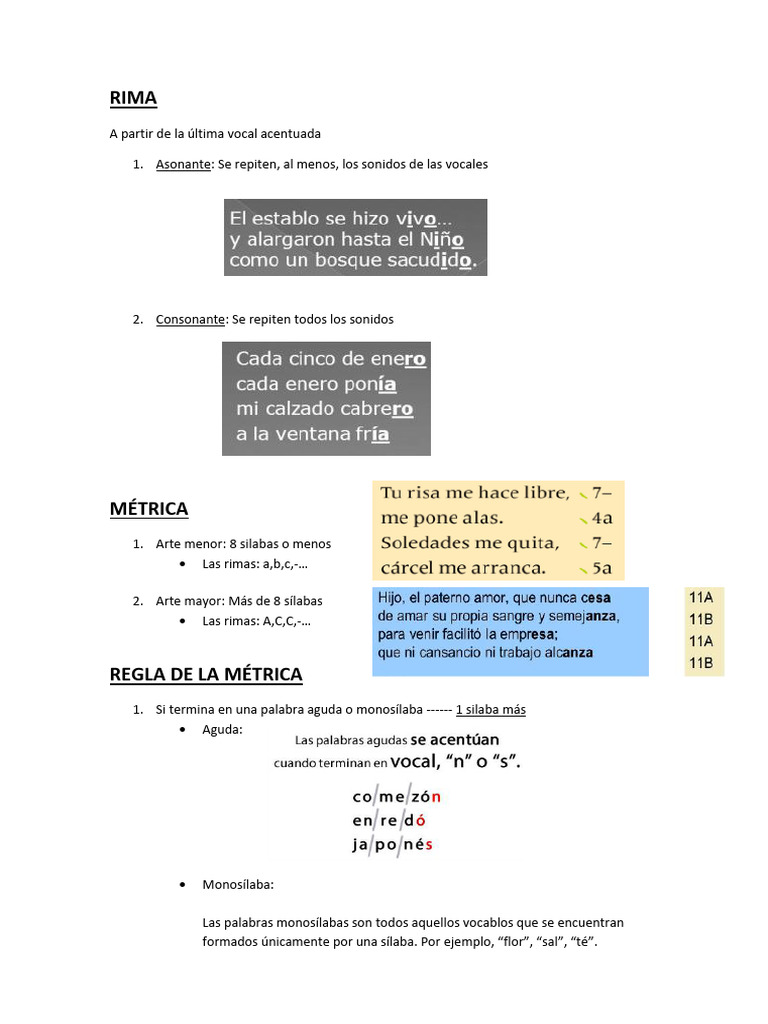 Rima y Métrica | PDF