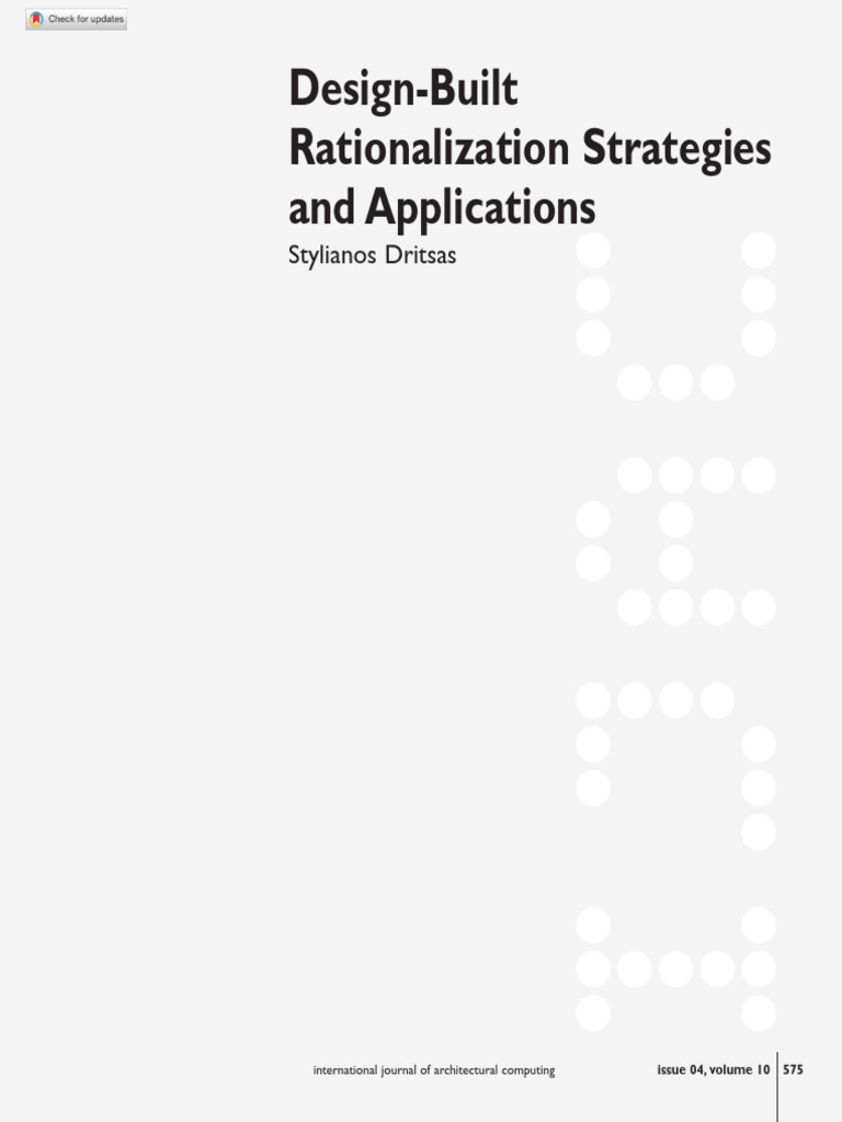 Dritsas 2012 Design Built Rationalization Strategies and Applications ...