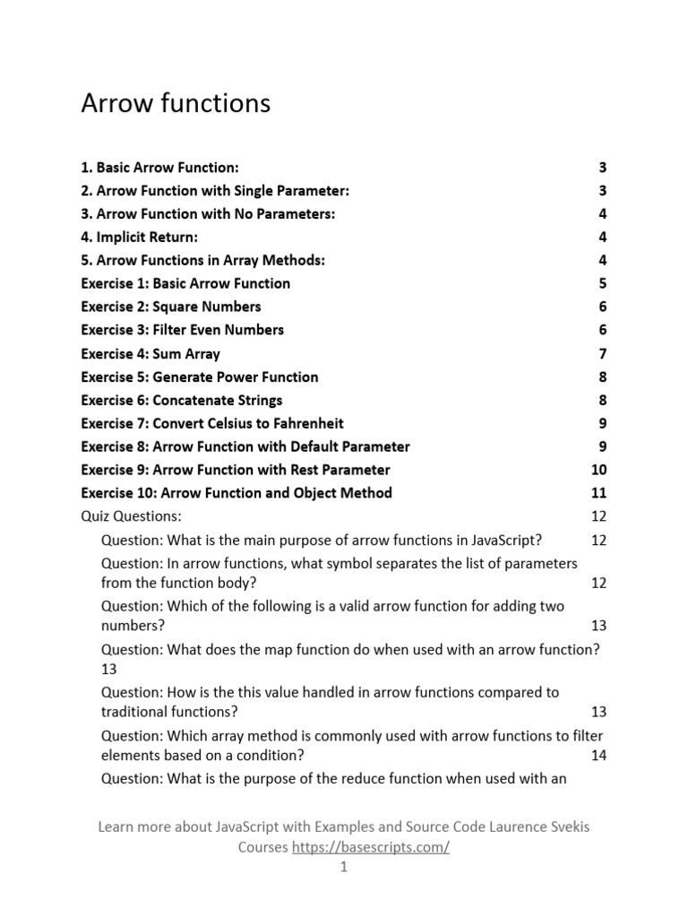 Arrow Functions Learn Javascript 2ready Pdf 8244
