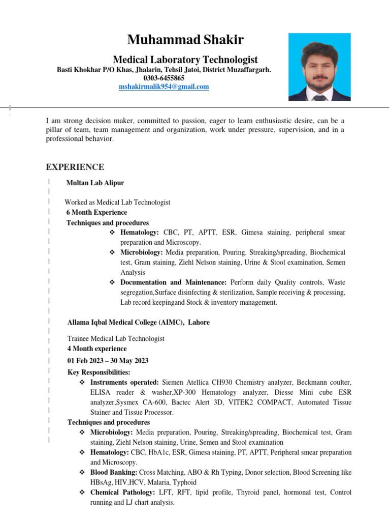 CV M Shakir | PDF