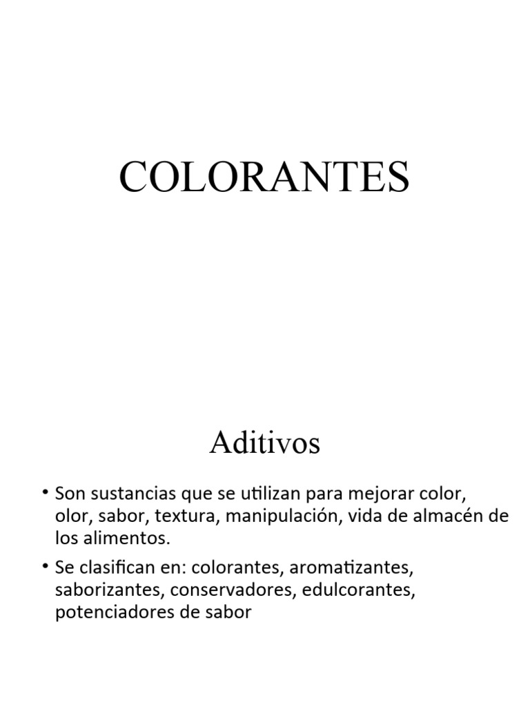 Colorantes y Pigmentos Alimentarios | PDF