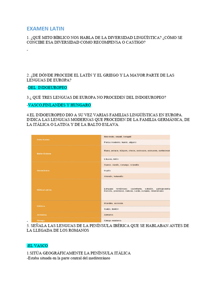 Examen Latin | PDF