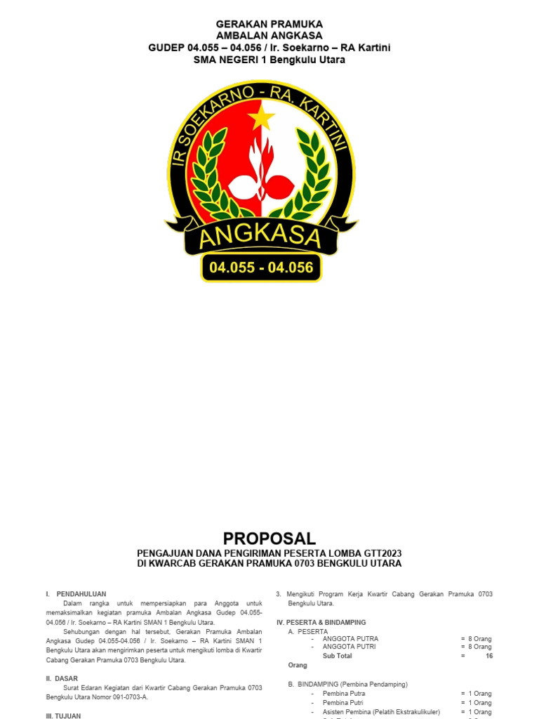 Contoh Proposal Lomba Pramuka | PDF