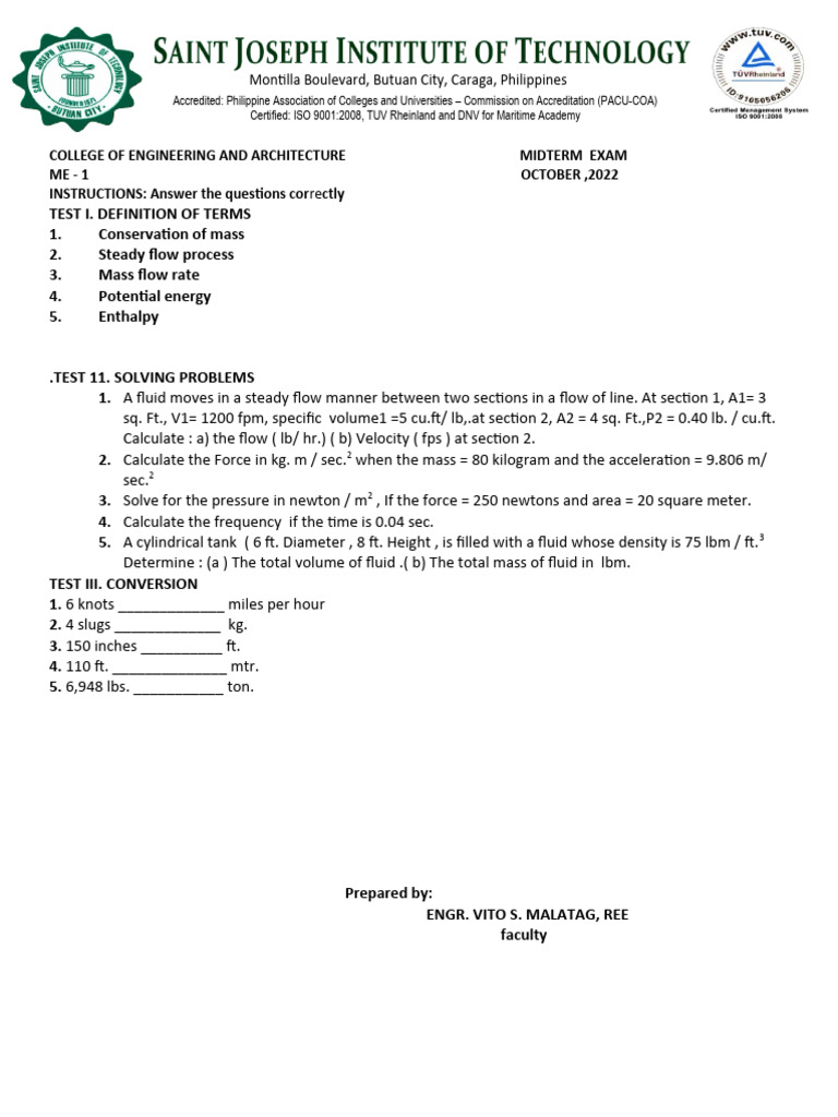 Thermodynamics Worksheet 2 | PDF