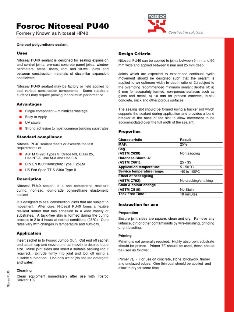 Nitoseal PU40 UAE | PDF