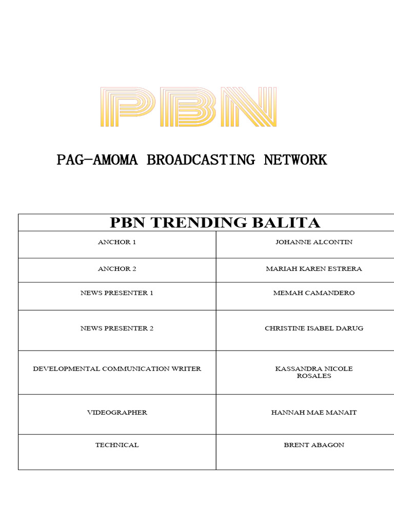 TV Broadcasting Script | PDF