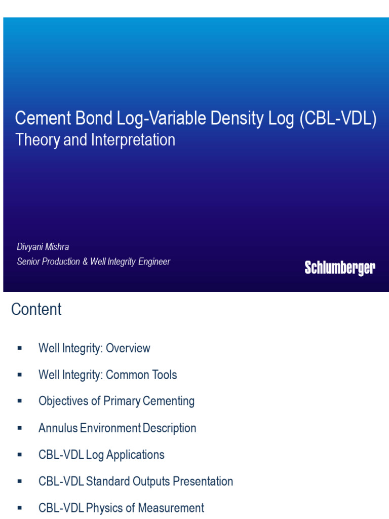 Cement Bond Log-Variable Density Log | PDF | Sound | Casing (Borehole)