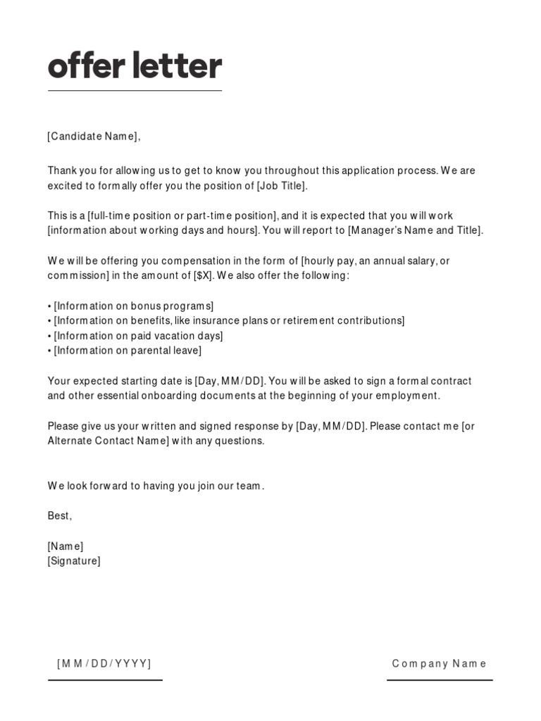 General Job Offer Letter | PDF