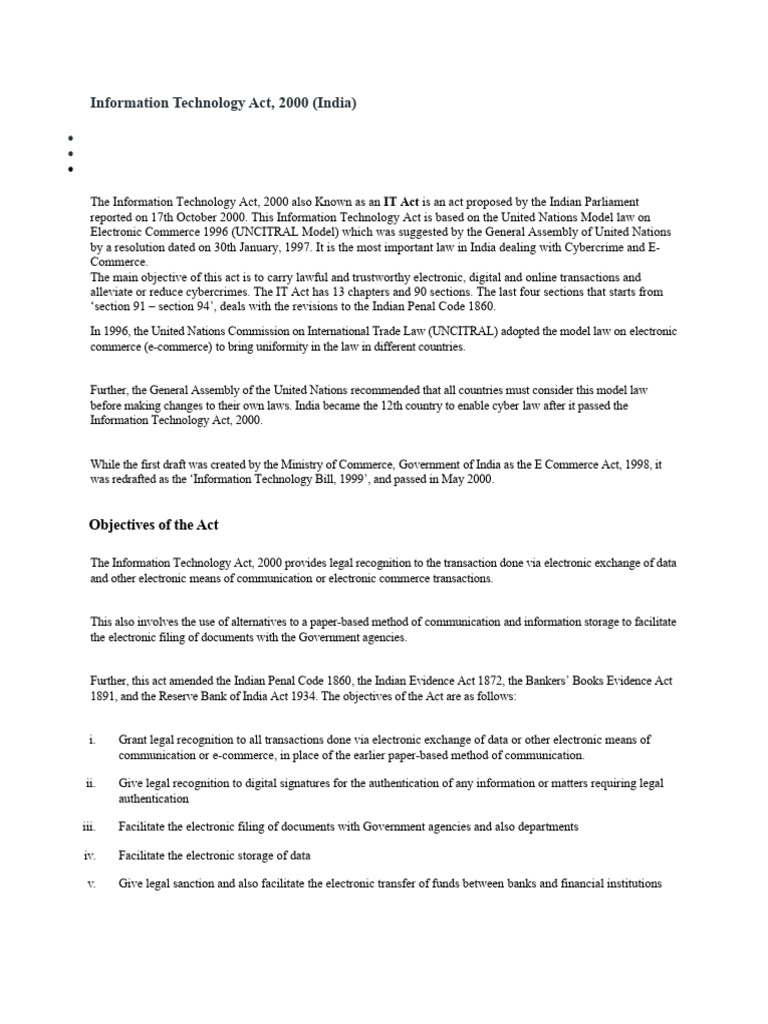 Information Technology Act | PDF
