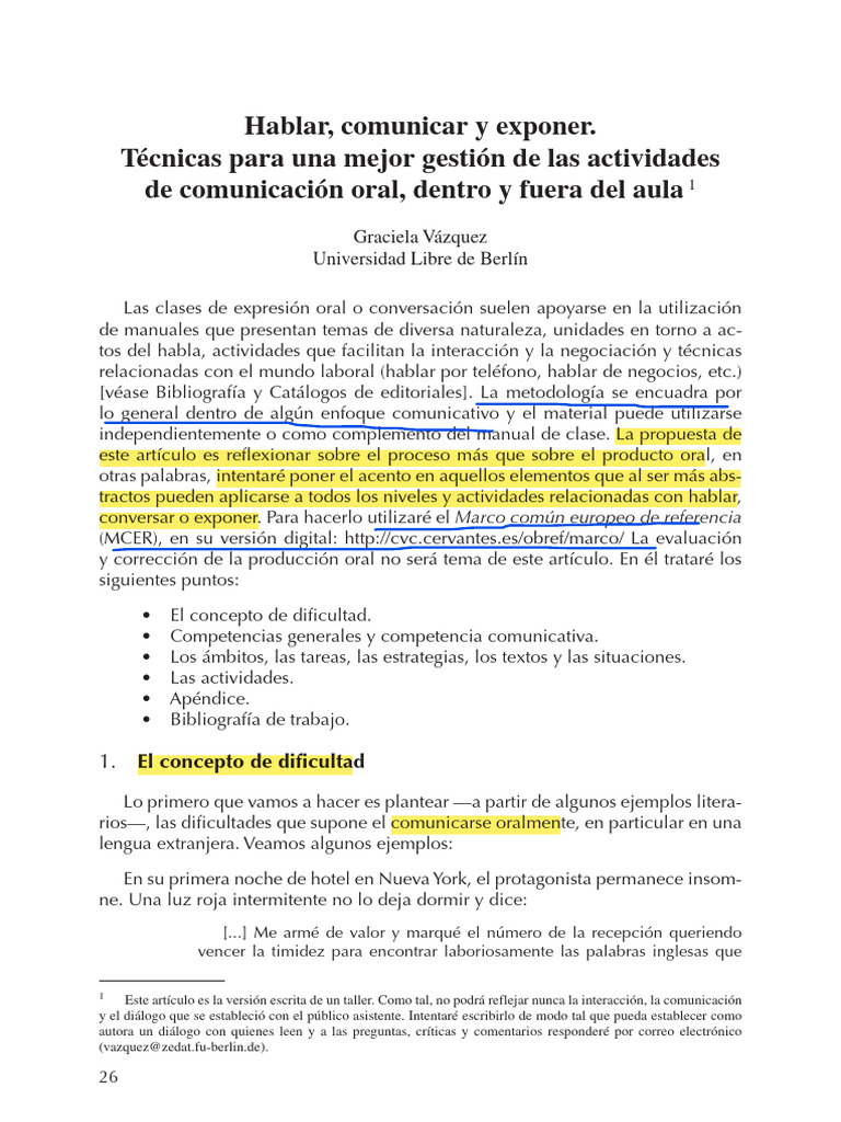 La Destreza Oral - Vazquez | PDF