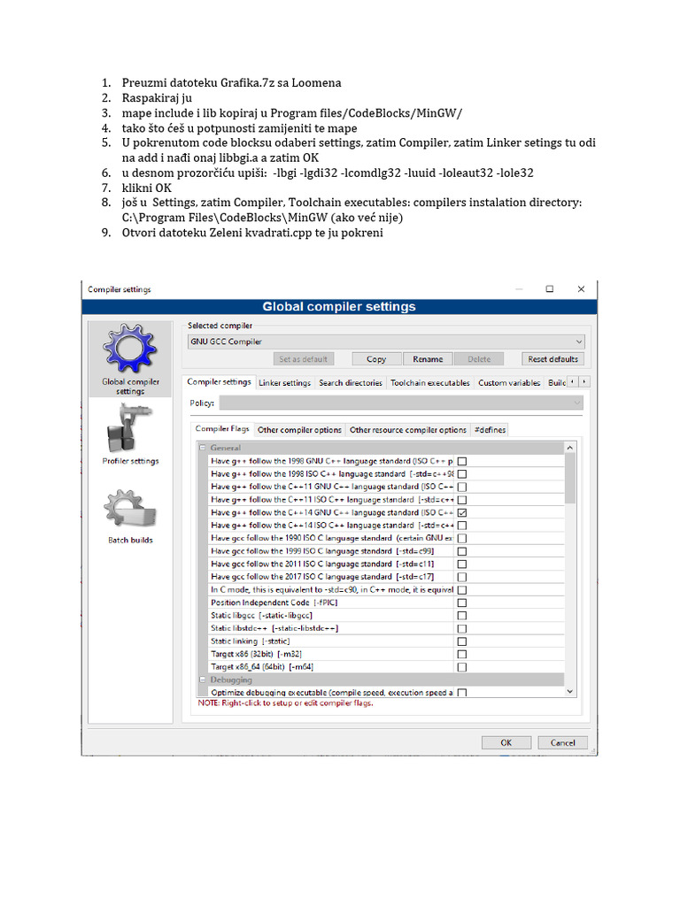 Podešavanje Grafike U CodeBlocksu | PDF