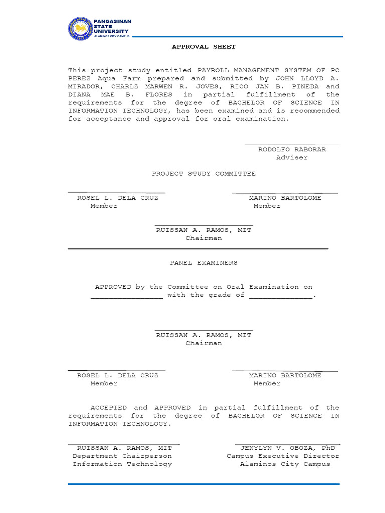 Approval Sheet | PDF