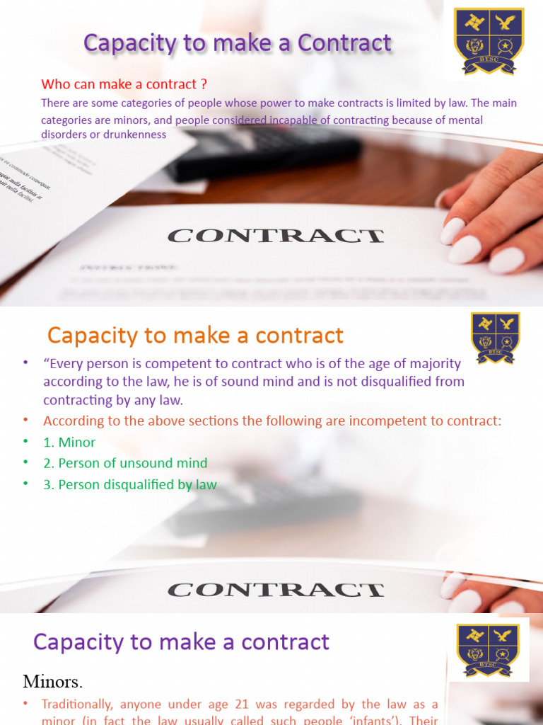 Capacity To Make A Contract | PDF