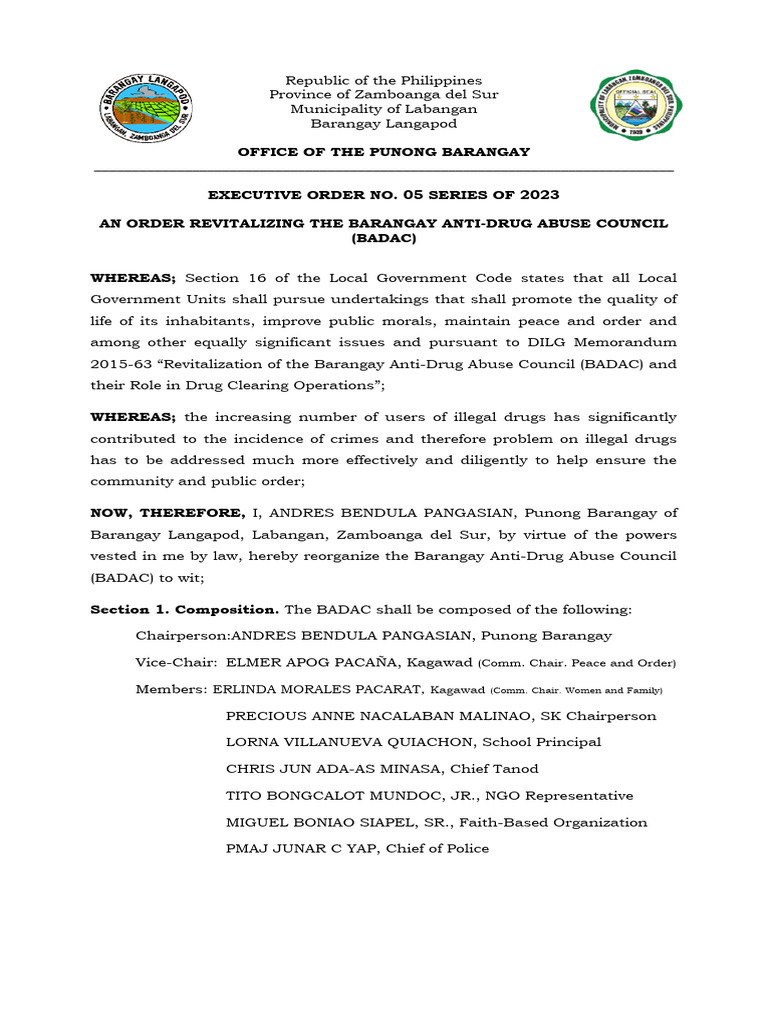 Barangay Anti Drug Abuse Council | PDF | Government Barangay Anti Drug Abuse Council | PDF | Government