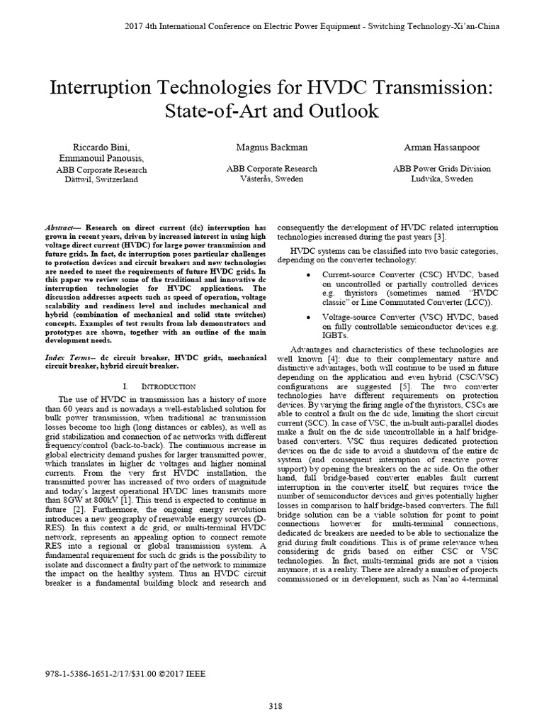Protection Overview Pdf High Voltage Direct Current Power Electronics