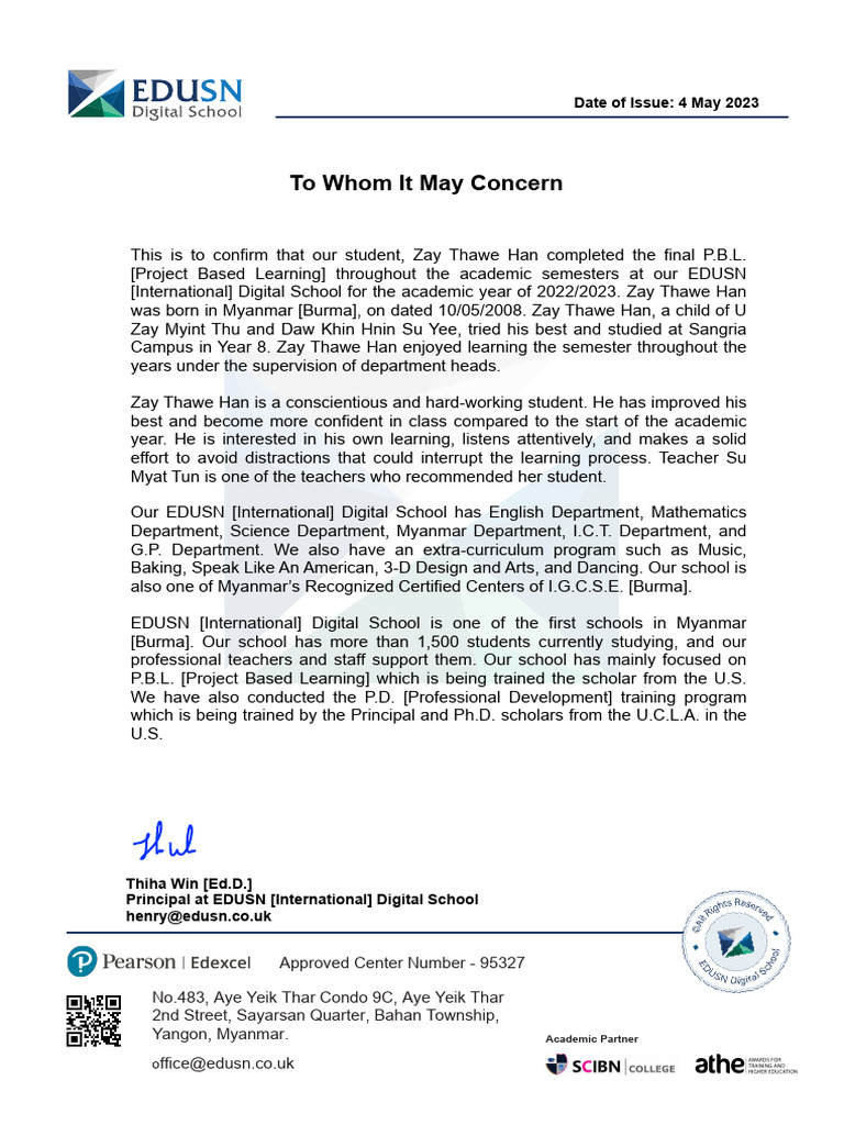 EDUSN Letter | PDF