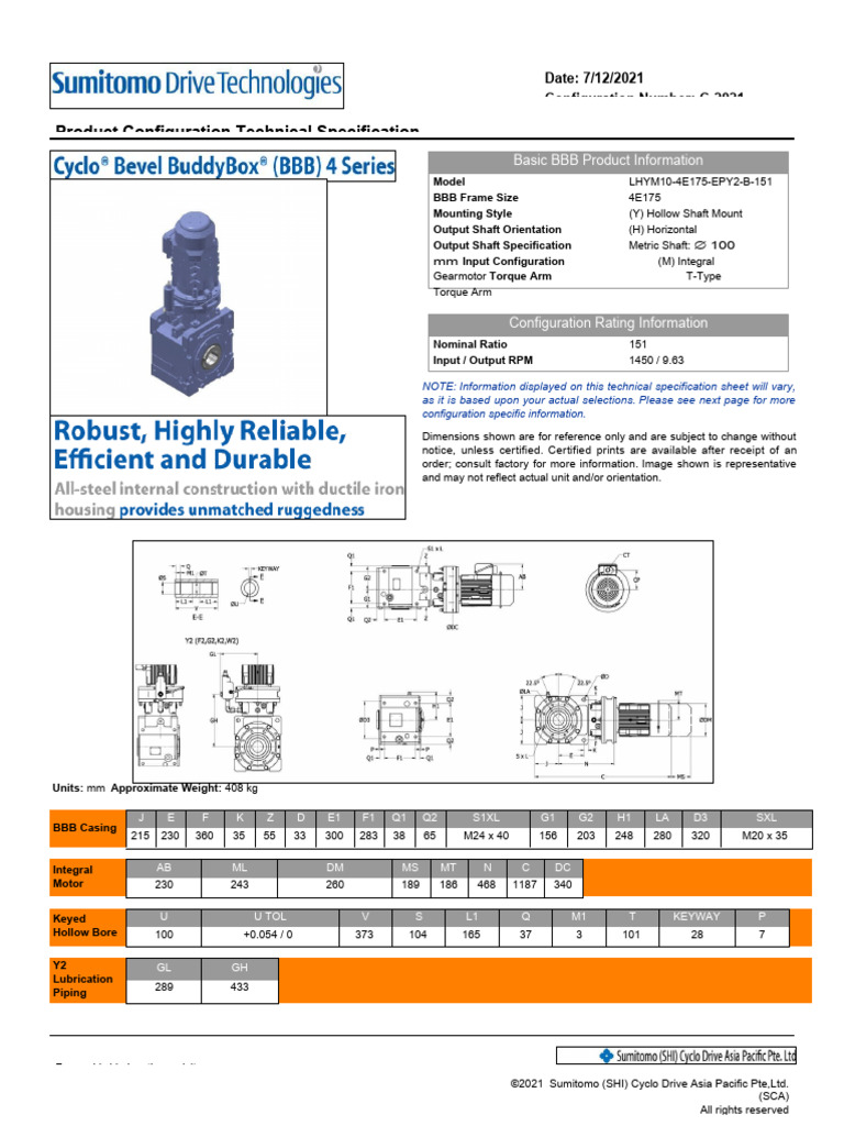 Tech Spec Lhym10-4e175-Epy2-B-151 | PDF
