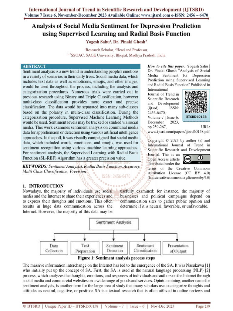 Analysis of Social Media Sentiment For Depression Prediction Using ... Analysis of Social Media Sentiment For Depression Prediction Using ...