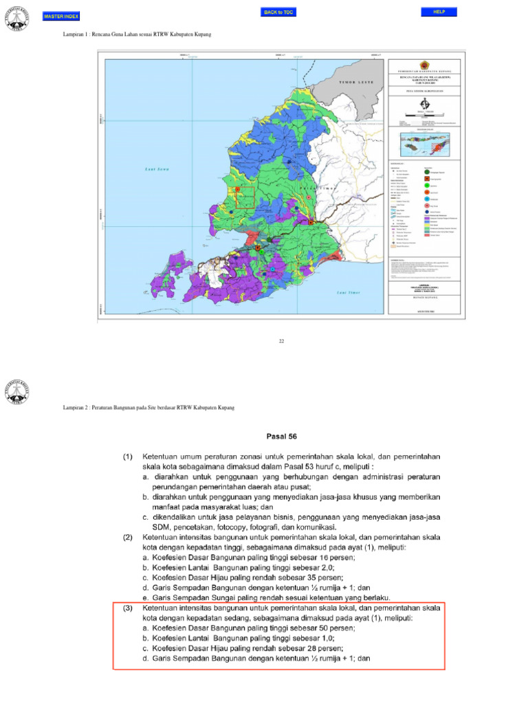 Rencana Guna Lahan Sesuai RTRW Kabupaten Kupang | PDF