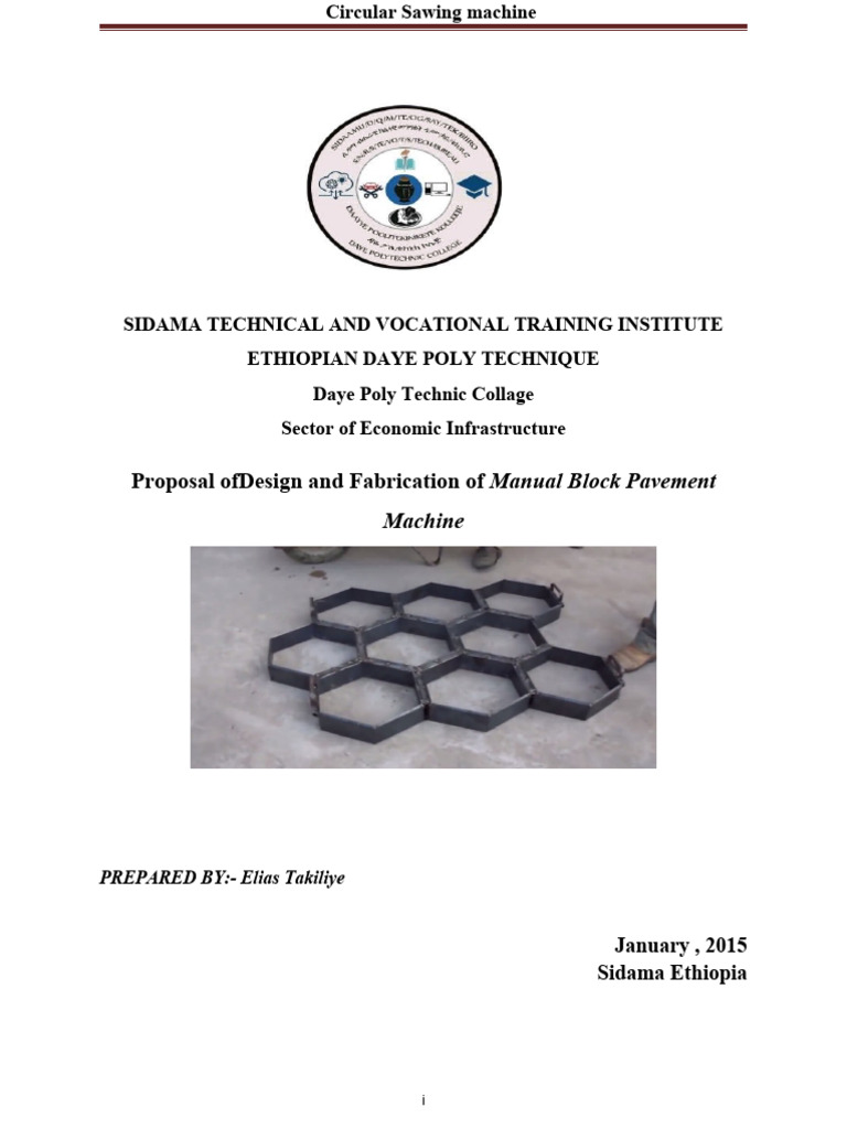 Eili Proposal On Design and Fabrication of Manual Block Pavement Machine | PDF | Infrastructure ...
