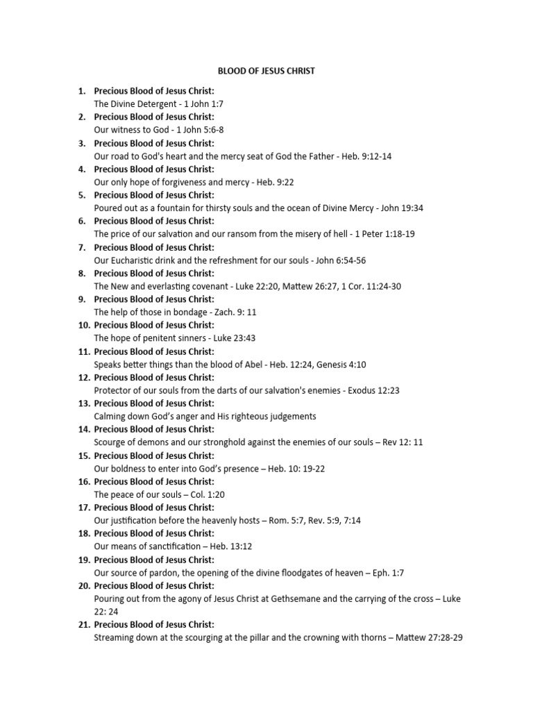 Understanding the Precious Blood of Christ | PDF