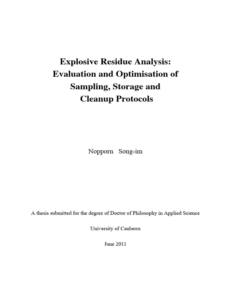 Explosive Residue Analysis Evaluation An | PDF | Standard Error ...
