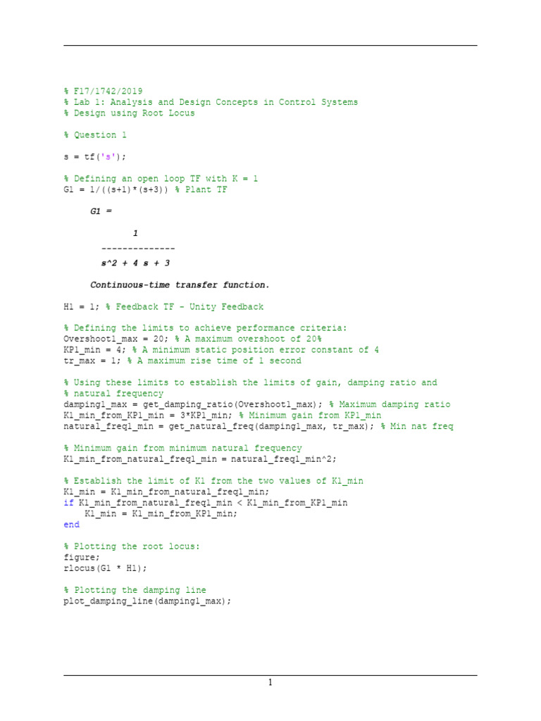 Root Locus Design Final | PDF