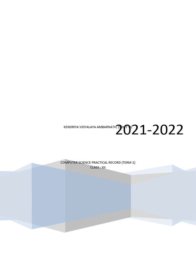 XII CS - Term2 - Practical - Solution | PDF