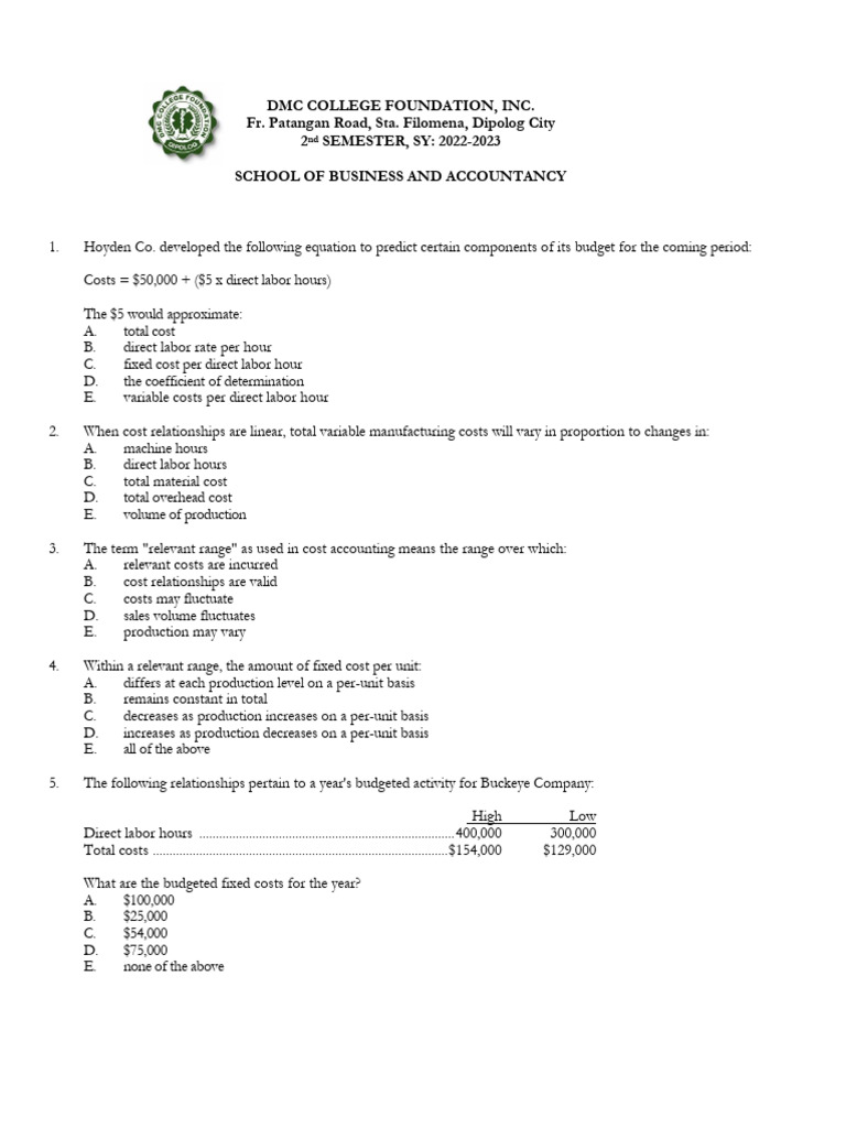 Stat Cost MGT Midterms | PDF