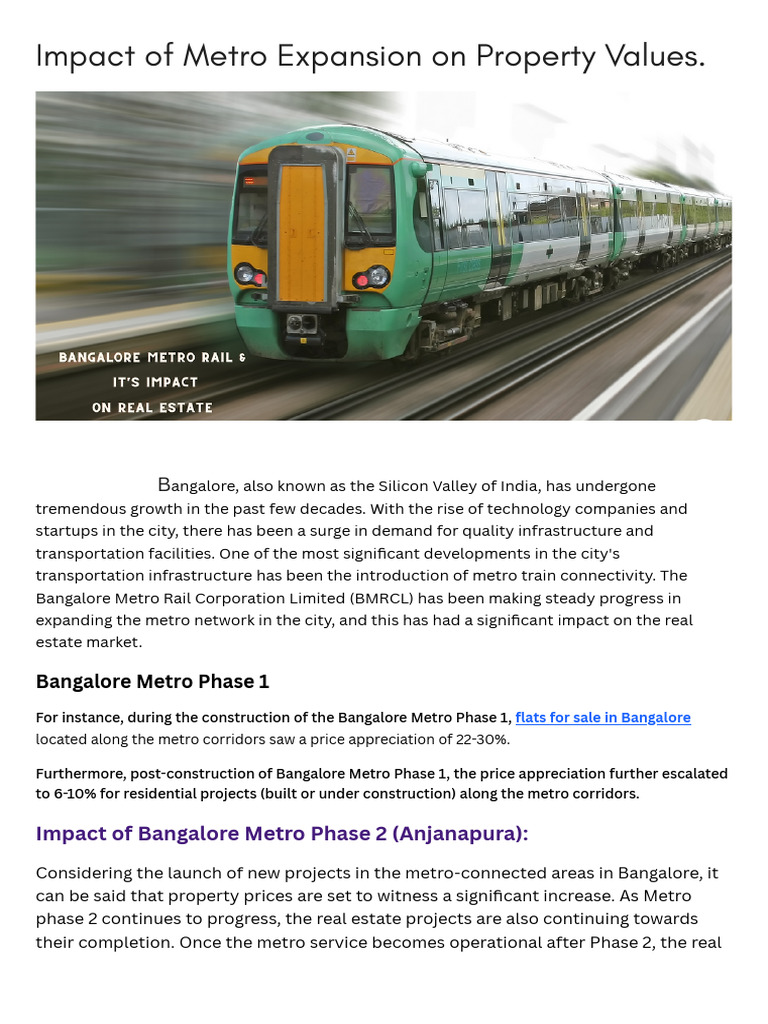 Impact of Metro Expansion On Property Values. | PDF | Rapid Transit ...