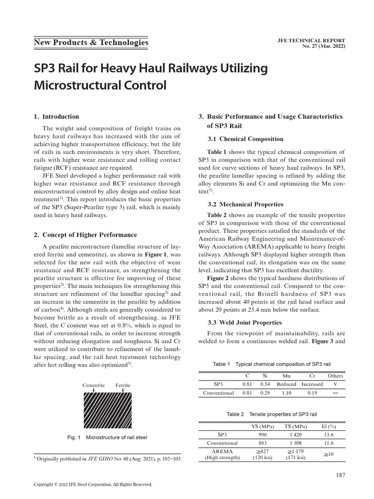 SP3 Rail For Heavy Haul Railwas 027-36 | PDF | Rail Transport | Steel