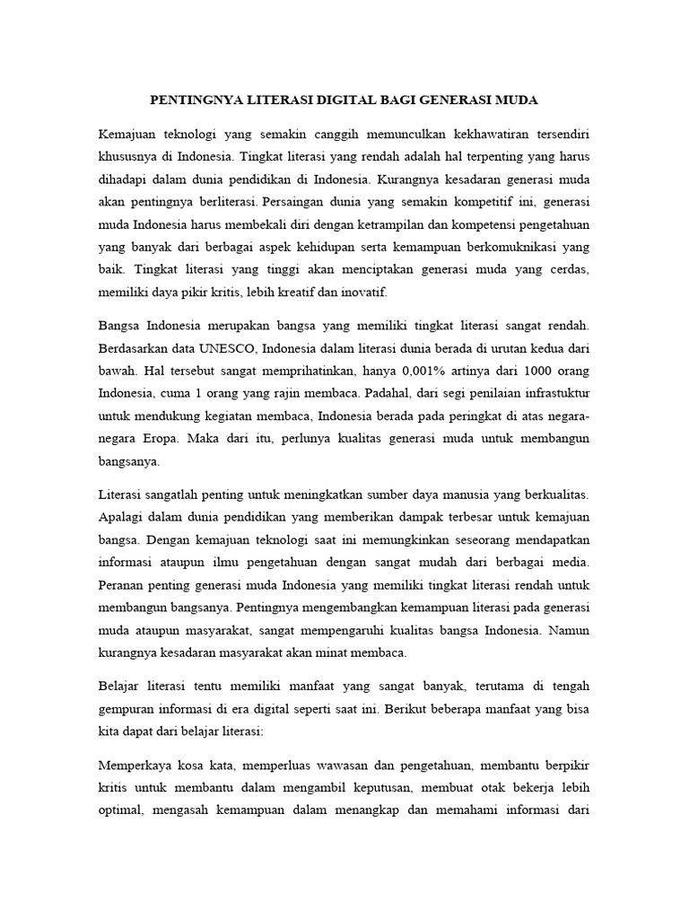 Literasi Digital untuk Generasi Muda | PDF