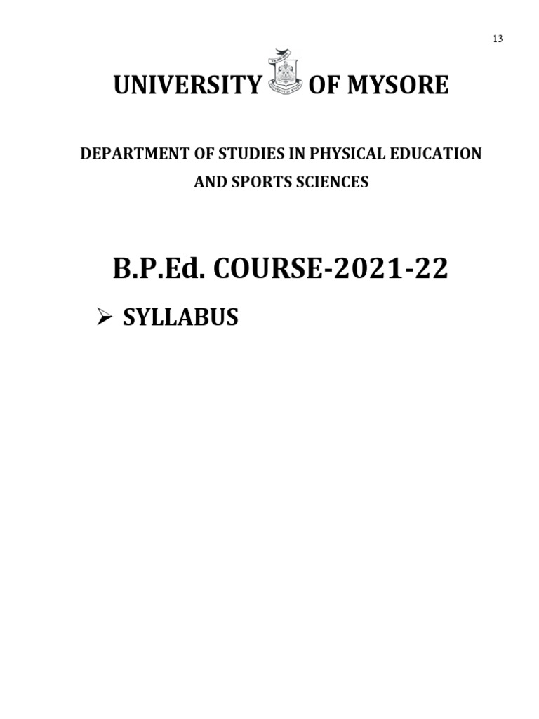 B.p.ed Syllabus | PDF | Human Body | Weight Management