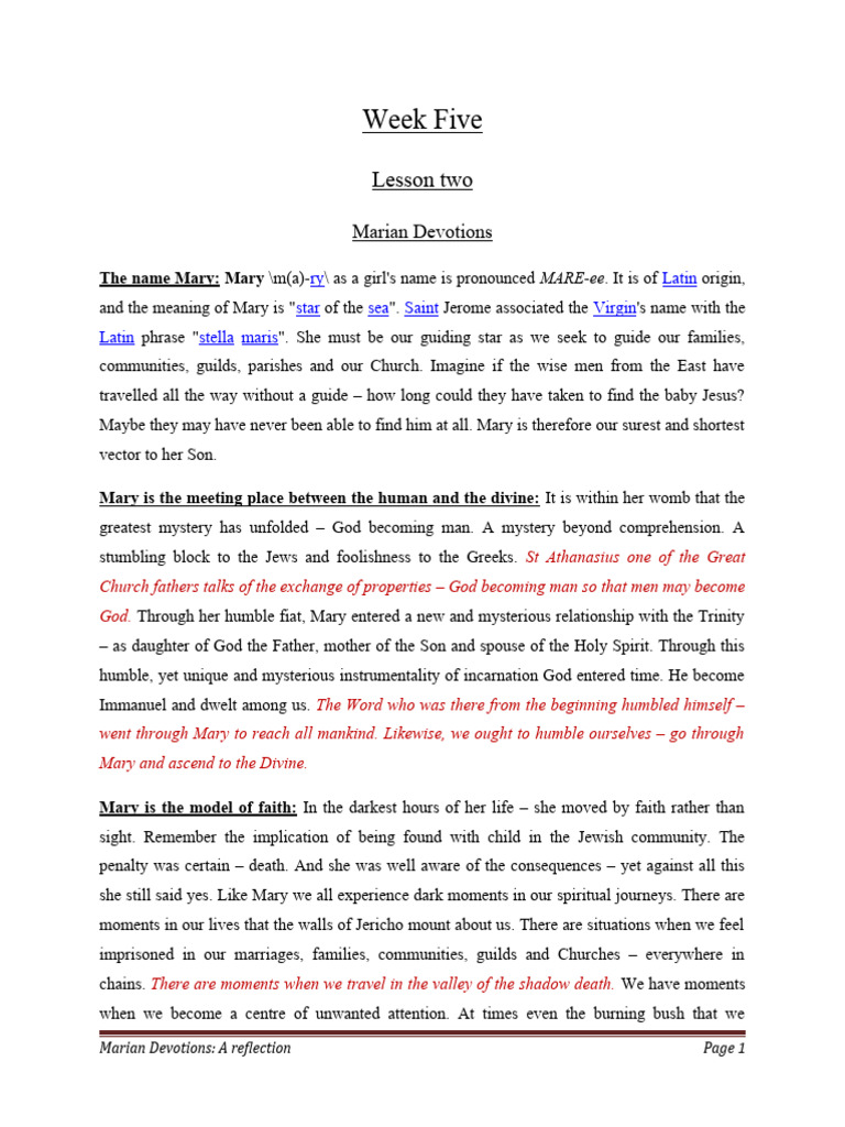 Marian Devotion | PDF | Mary, Mother Of Jesus | Jesus