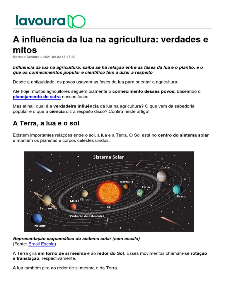 Influencia Da Lua Na Agricultura 20210902154730 | PDF | Lua | Terra