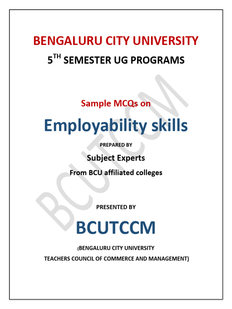 Sample MCQs On Employability Skills 2 | PDF