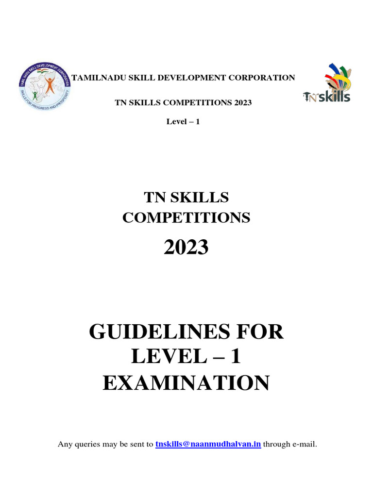 Guidelines For Level 1 Exam - TNskills | PDF