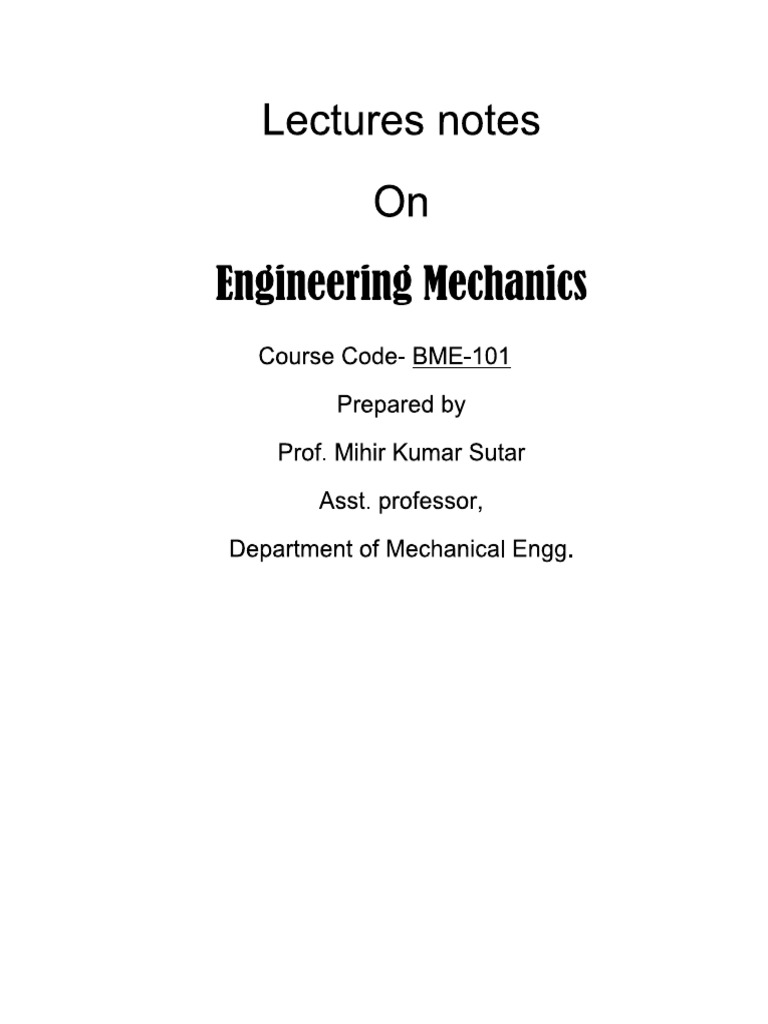 Engineering Mechanics | PDF