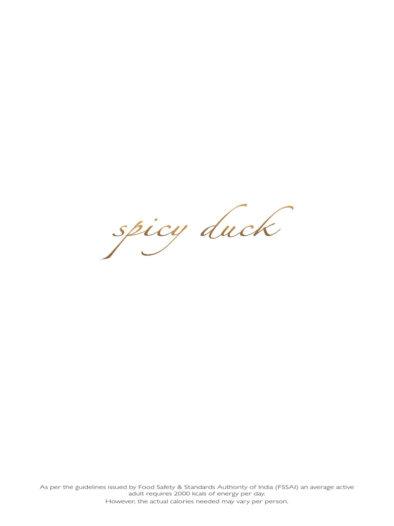 Spicy Duck Taj Palace New Delhi | PDF | Stir Frying | Indian Cuisine